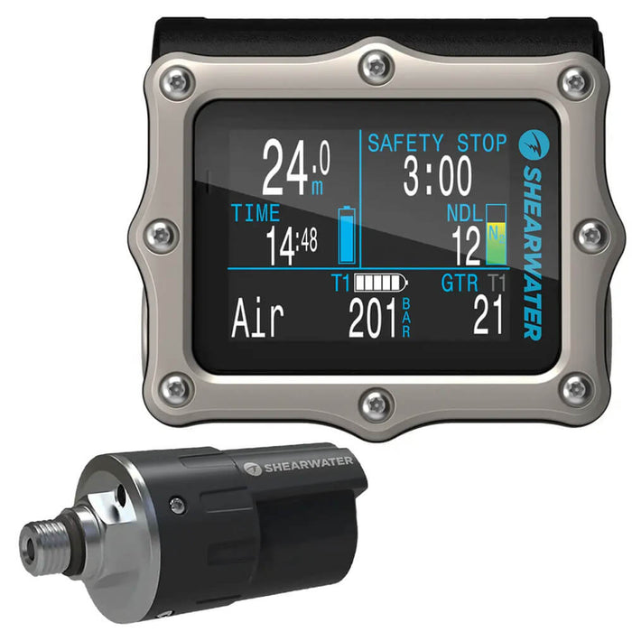 Shearwater Perdix 2 Ti Silver with Swift Transmitter